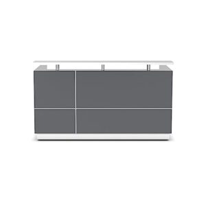 GW FURNITURE Modern Space Grey Reception Desk (71 inch) with Quartz Stone Counter TOP