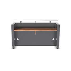 GW FURNITURE Modern Space Grey Reception Desk (71 inch) with Quartz Stone Counter TOP