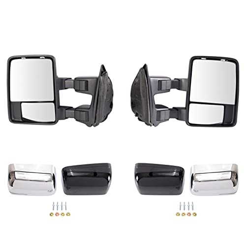 Trail Ridge Tow Mirror Power Chrome Pair for Ford SD Pickup Excursion