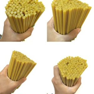 Natural Pure Beeswax Candles Organic Honey Eco Candles in Gift Box (Natural Cotton Wicks, Dripless, Smokeless, Not Taper, Not Ear Candles) (Yellow, 6.3 Inches (16 cm) 120pcs)