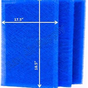 RAYAIR SUPPLY 20x20 StratosAire Air Cleaner Replacement Filter Pads 20x20 Refills (3 Pack) Blue