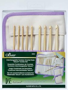 clover interchangeable tunisian crochet hook "takumi" combo set