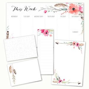 boho spirit adhesive sticky note pack - 5 pads - 50 sheets/pad