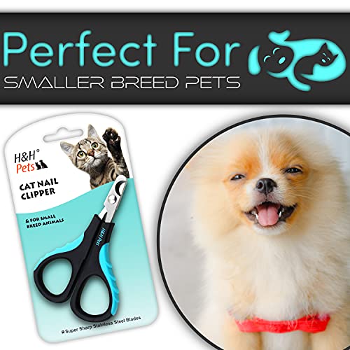 H&H Pets Nail Clippers Series - for Cats and Dogs - Razor Sharp Blades Sturdy Non Slip Handles - Dog Accessories Professional at Home Grooming - Stainless Steel - Dog Nail Trimmers - XS (Cats & Birds)