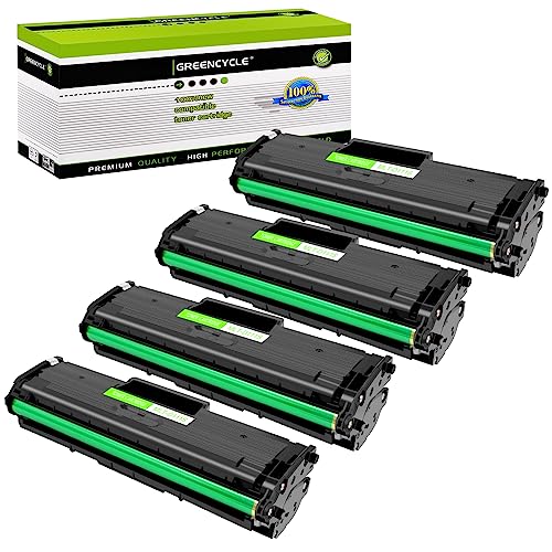 greencycle 4 Pack Compatible Toner Cartridge Replacement for Samsung MLT-D111S MLTD111S MLT111S 111S 111L Black Compatible with Xpress SL-M2020W M2020 M2070W M2070 M2022W 2022W M2024W Printer