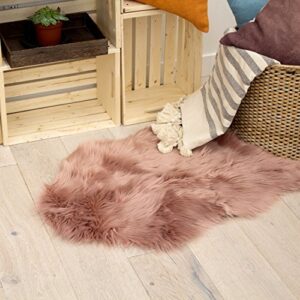 jean pierre new york faux-fur area rug, 28 in. x 48 in, blush