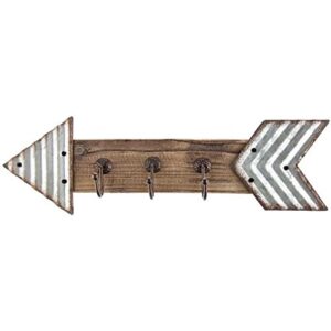 hobby lobby rustic galvanized metal & wood arrow triple hook wall decor home decoration