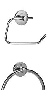 Grohe 40823001 Essentials Metal 27.17-in. 4-in-1 Master Bathroom Accessories Set, Starlight Chrome