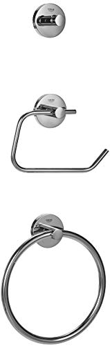 Grohe 40823001 Essentials Metal 27.17-in. 4-in-1 Master Bathroom Accessories Set, Starlight Chrome