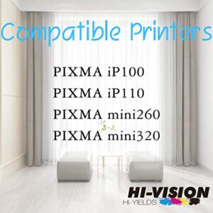 HI-VISION HI-YIELDS (4-Set Compatible PGI-35+CLI-36 Pigment Ink Cartridge (4-Pack) Black with (4-Pack) Tri Color Replacement for PIXMA IP100B IP100 IP110 Mini260 Pixma Mini 320 Printers