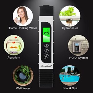 Water Quality Tester, Accurate and Reliable, HoneForest TDS Meter, EC Meter & Temperature Meter 3 in 1, 0-9990ppm, Ideal Water Test Meter for Drinking Water, Aquariums, etc.