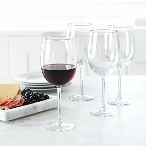 Amazon Basics All-Purpose Wine Glasses, 19-Ounce, Set of 4, Clear