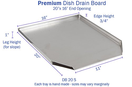 Stainless Steel Dish Drain Board (End Opening)