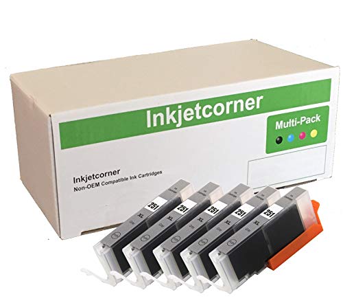 Inkjetcorner Compatible Ink Cartridges Replacement for CLI-251XL CLI-251 GY for use with MG7520 MG7120 MG6320 iP8720 (Gray, 5-Pack)