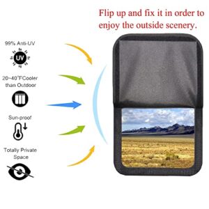 Ataqus RV Door Window Shade Cover, Camper Sunshade Privacy Screen Window Cover, 16 x 24.75 inches，Travel Trailer Motorhome Sun Shade Accessories,Black…