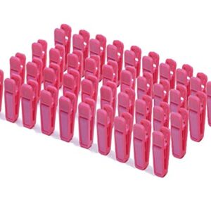 KISEER Plastic Baby Hanger Clips, 40 Pcs Slim-line Finger Clips Set Clothes Hanger Velvet Hanger (Pink)