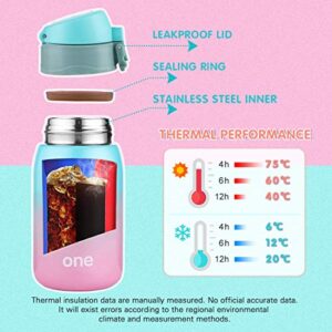 Kids Water Bottle, Double Wall Vacuum Insulated Stainless Steel Bottle for 24 hrs Cooling & 12 hrs Keep Warm, 9oz