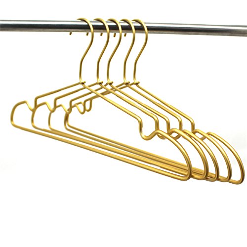 Koobay Clothes Hangers, 16.5" Metal Gold Suit Coat Hanger with PVC Coat Hook Laundry Wire Clothes Shirt Coat Hangers, 30Pack