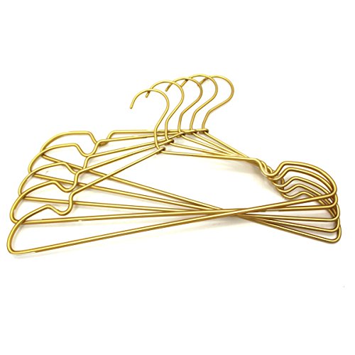 Koobay Clothes Hangers, 16.5" Metal Gold Suit Coat Hanger with PVC Coat Hook Laundry Wire Clothes Shirt Coat Hangers, 30Pack