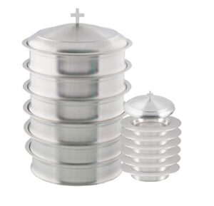 6 communion tray with lid and 6 bread plate with lid - mayur exports