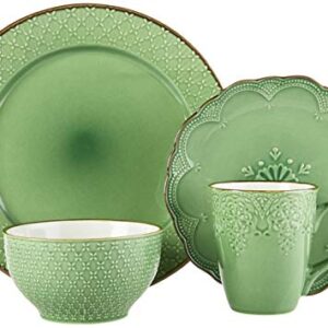 Pfaltzgraff French Lace Dinnerware Set, 16 Piece, Green