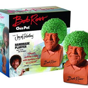 Chia Pet Bob Ross with Seed Pack, Decorative Pottery Planter, Easy to Do and Fun to Grow, Novelty Gift, Perfect for Any Occasion