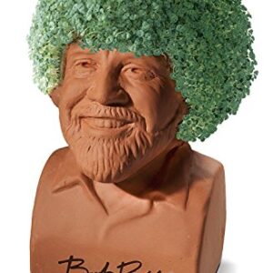 Chia Pet Bob Ross with Seed Pack, Decorative Pottery Planter, Easy to Do and Fun to Grow, Novelty Gift, Perfect for Any Occasion