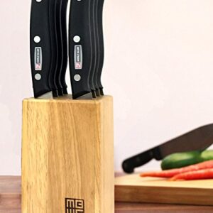 Miracle Blade 8-Piece Steak Knife Block for 4" Steak Knives, Wood Natural Finish