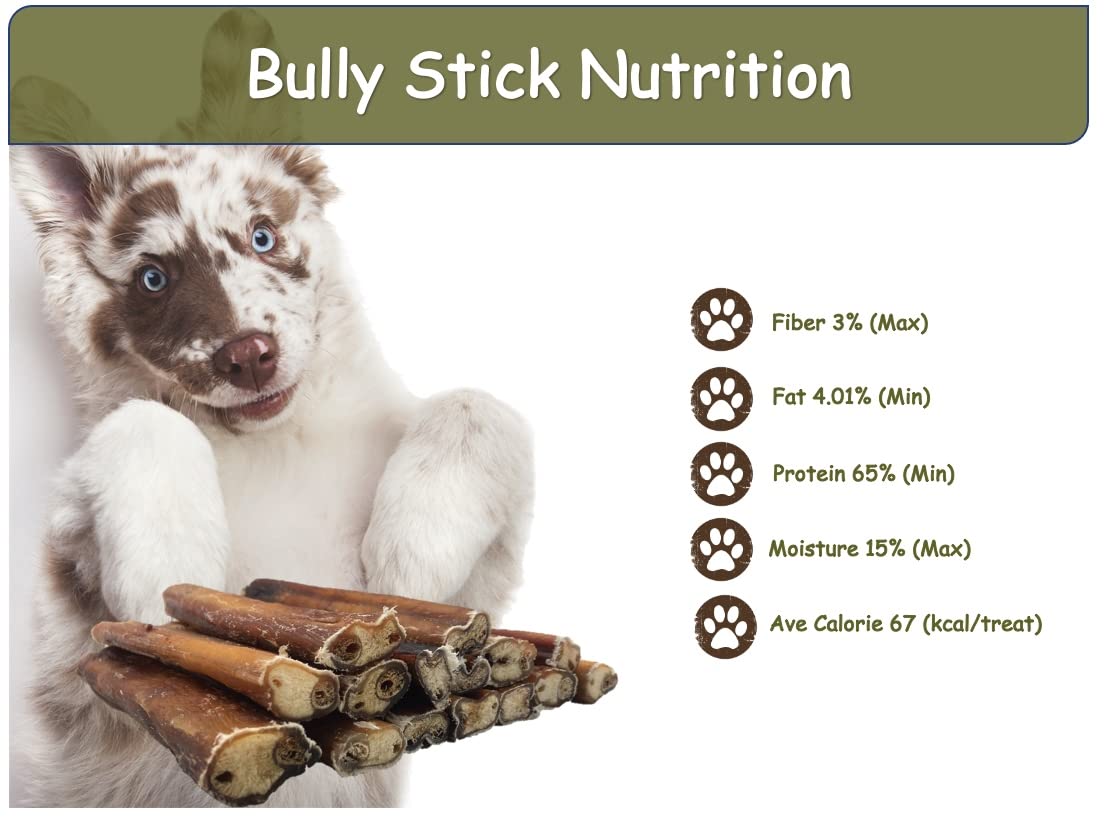 Top Dog Chews - 6" Bully Sticks - All Natural from Free Ranging Beef - 25 Pack