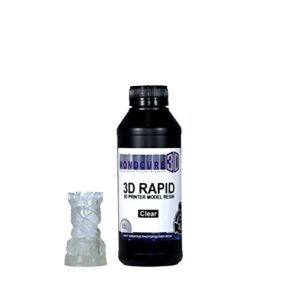 monocure 3d rapid resin for low power uv 3d printers 500ml clear