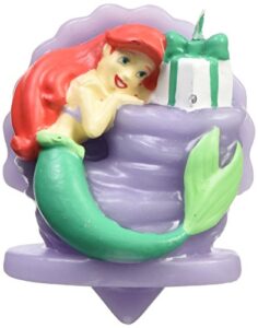 wilton disney princess little mermaid ariel birthday candle, one size, assorted