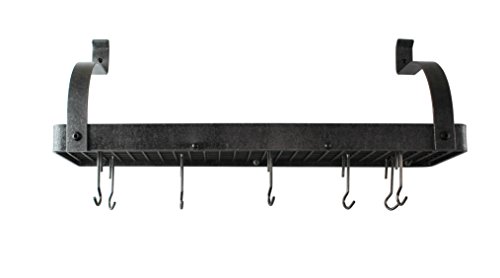 Enclume PR8BC-24 HS Bookshelf Wall Rack with Curved Arm, 24", Hammered Steel