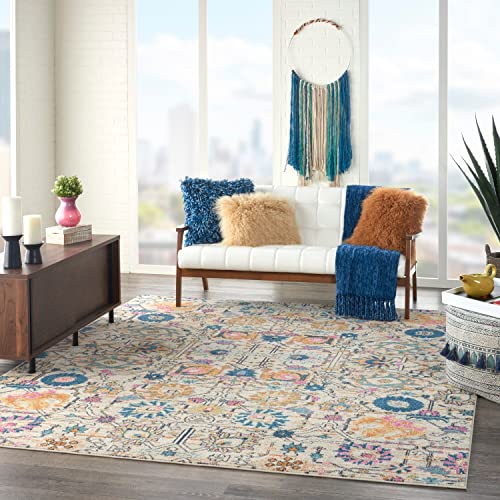 Nourison Passion Silver 1'10" x 2'10" Area -Rug, Boho, Moroccan, Bed Room, Living Room, Dining Room, Kitchen, Easy -Cleaning, Non Shedding, (2' x 3')