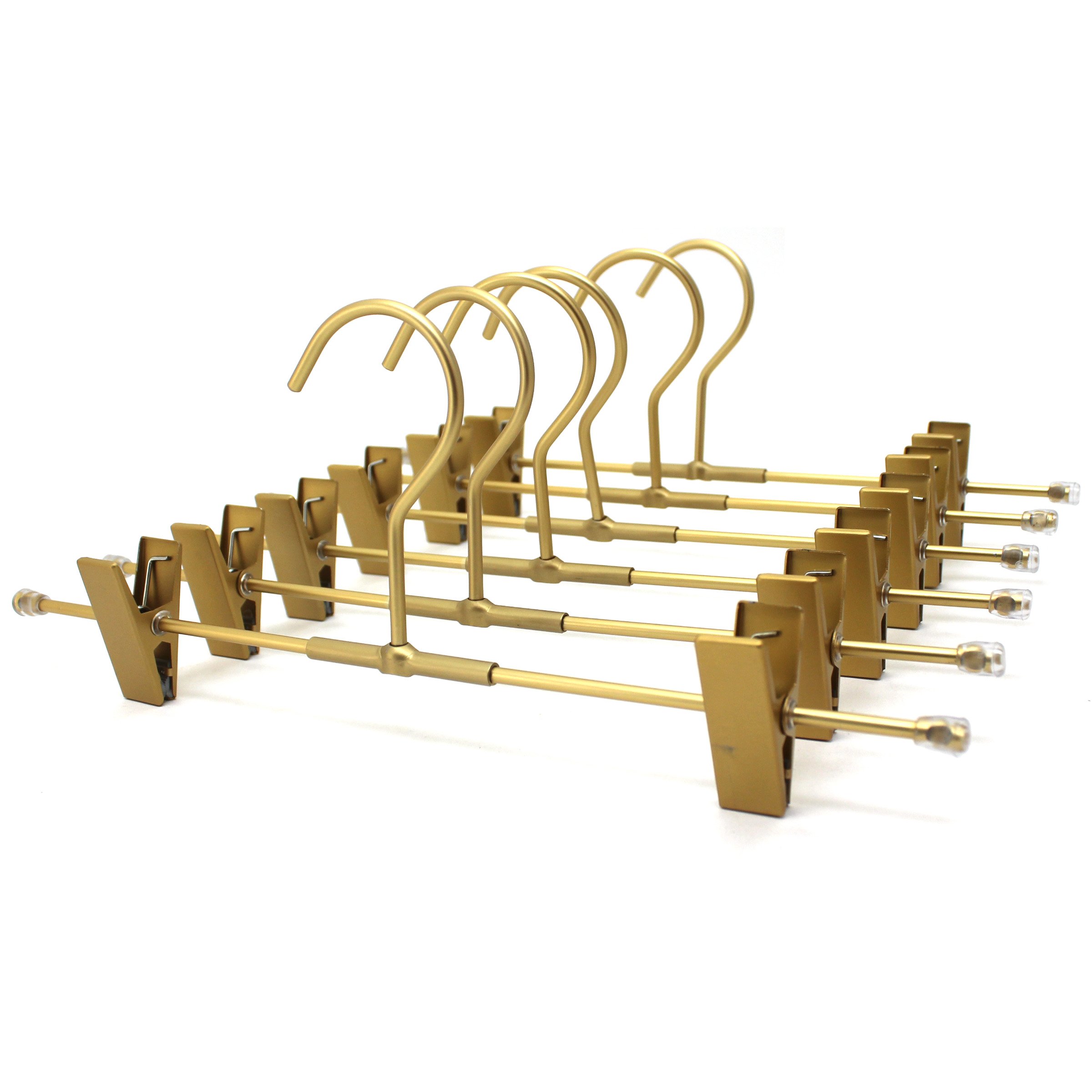 20Pack Koobay 11.8" Gold Aluminium Hangers Stainless Bottom Adjustable Clips Pants Skirt Trousers Clothes Metal Hangers