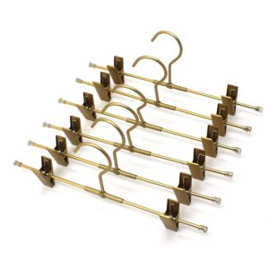 20Pack Koobay 11.8" Gold Aluminium Hangers Stainless Bottom Adjustable Clips Pants Skirt Trousers Clothes Metal Hangers