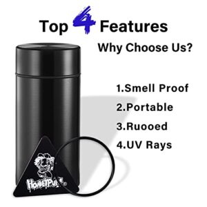 Honeypuff Smell Proof Jar, Portable Airtight Storage Container With Silicone Ring, 42ml Multi-Use Aluminum Stash Bottle for Coffee, Herb & Spice Keep Fresh(Purple)