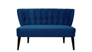 jennifer taylor home becca channel and button tufted settee, navy blue