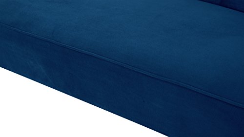 Jennifer Taylor Home Becca Channel and Button Tufted Settee, Navy Blue