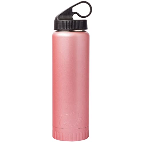 Silver Buffalo Double Walled Vacuum Insulated Stainless Steel Water Bottle, 20-ounce, Rose Gold