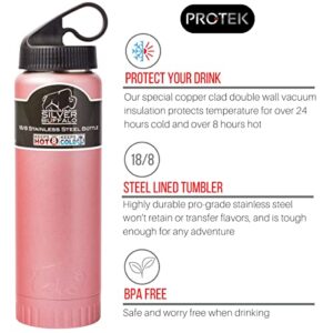 Silver Buffalo Double Walled Vacuum Insulated Stainless Steel Water Bottle, 20-ounce, Rose Gold