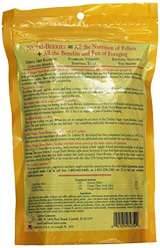 LAFEBER'S Nutri-Berries Parrot Food 2 Flavor Variety Sampler Bundle, (1) Each: Sunny Orchard with Cranberries Apricots Dates, Garden Veggie with Carrots Peas Broccoli (10 Ounces)