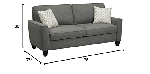 Serta Deep Seating Astoria 78" Sofa in Dark Gray