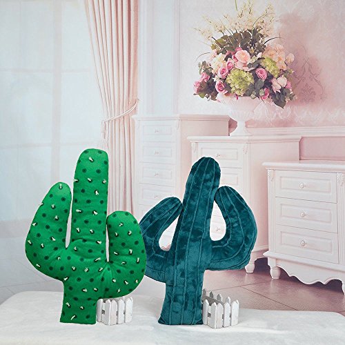 JWH 3D Cactus Throw Pillow Cover Decorative Stripes Accent Pillow Case Flower Cushion Leaf Shape Pillowcase Sofa Couch Bed Chair Decor 13 x 18 Inch Green