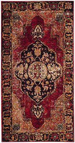 SAFAVIEH Vintage Hamadan Collection Accent Rug - 2'3" x 4', Red & Multi, Oriental Persian Design, Non-Shedding & Easy Care, Ideal for High Traffic Areas in Entryway, Living Room, Bedroom (VTH219A)