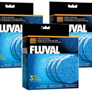 Fluval (9 Pack) Fine Filter Pad FX5 (3 Packages with 3 Filter Pads Each)