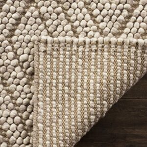 SAFAVIEH Natura Collection Area Rug - 9' x 12', Beige, Handmade Wool, Ideal for High Traffic Areas in Living Room, Bedroom (NAT623B)