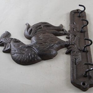 Cast Iron Crowing Rooster Key Rack