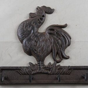 Cast Iron Crowing Rooster Key Rack