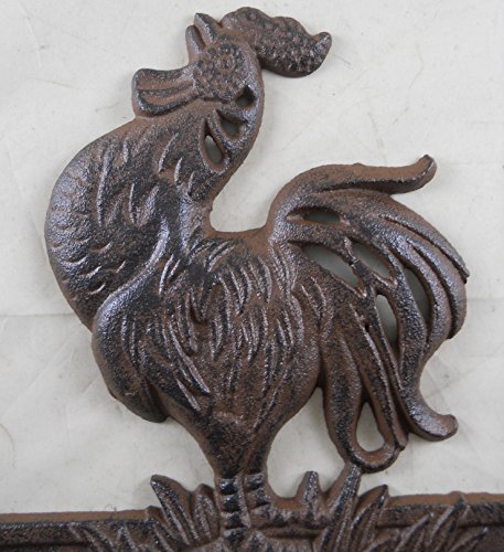 Cast Iron Crowing Rooster Key Rack