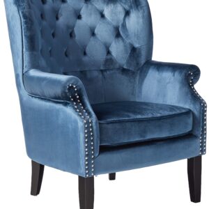 Christopher Knight Home Tomlin Velvet Club Chair, Cobalt 32D x 31W x 41H Inch